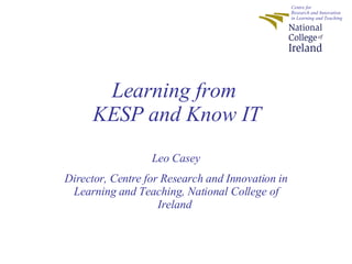 Kesp And Know I Tpresentation 28th Of April 2008 | PPT