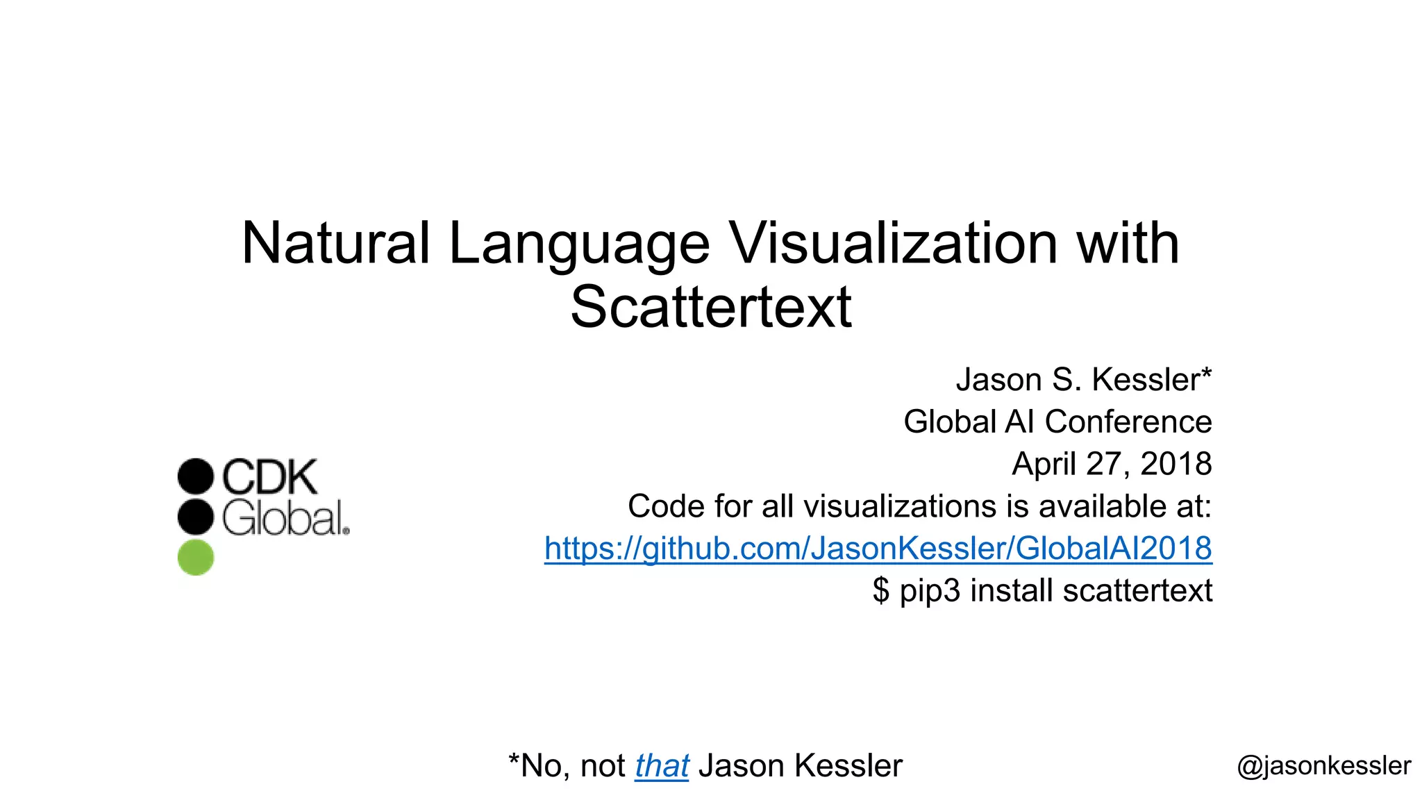 Natural Language Visualization with Scattertext | PPT