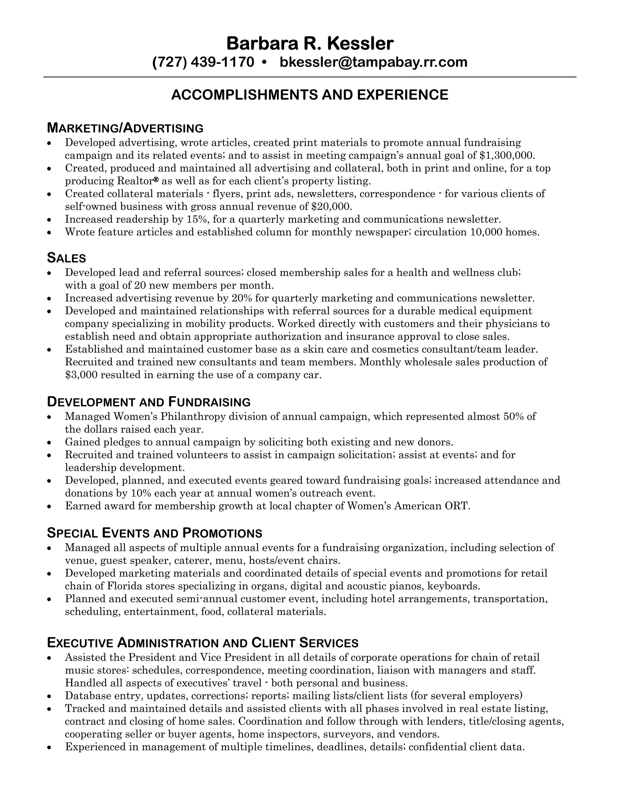 Kessler Resume 2012 | PDF