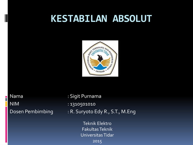 Kestabilan absolut | PPT