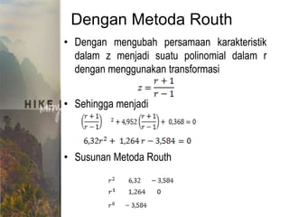 Kestabilan sistem bidang z (20082020) | PPTX