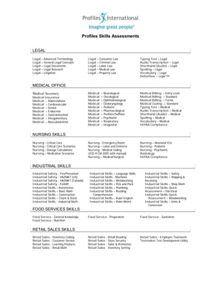 Kestly Development Profiles Skills Tests Catalog 12 09 | PDF