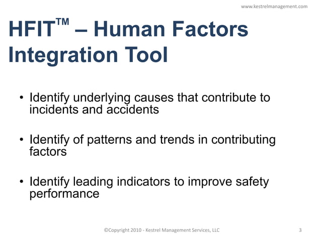 HFIT - the Human Factors Integration Tool | PPTX