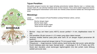 Pengaruh biochar pada perkecambahan kedelai | PPTX