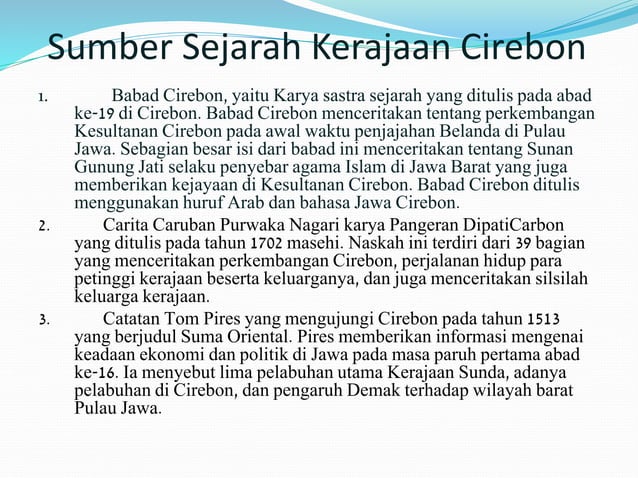 sejarah Kesultanan cirebon politik ekonomi dan letak geografisnya | PPT