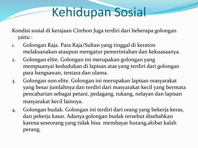 sejarah Kesultanan cirebon politik ekonomi dan letak geografisnya | PPT