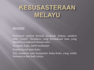 Kesusasteraan melayu | PPT