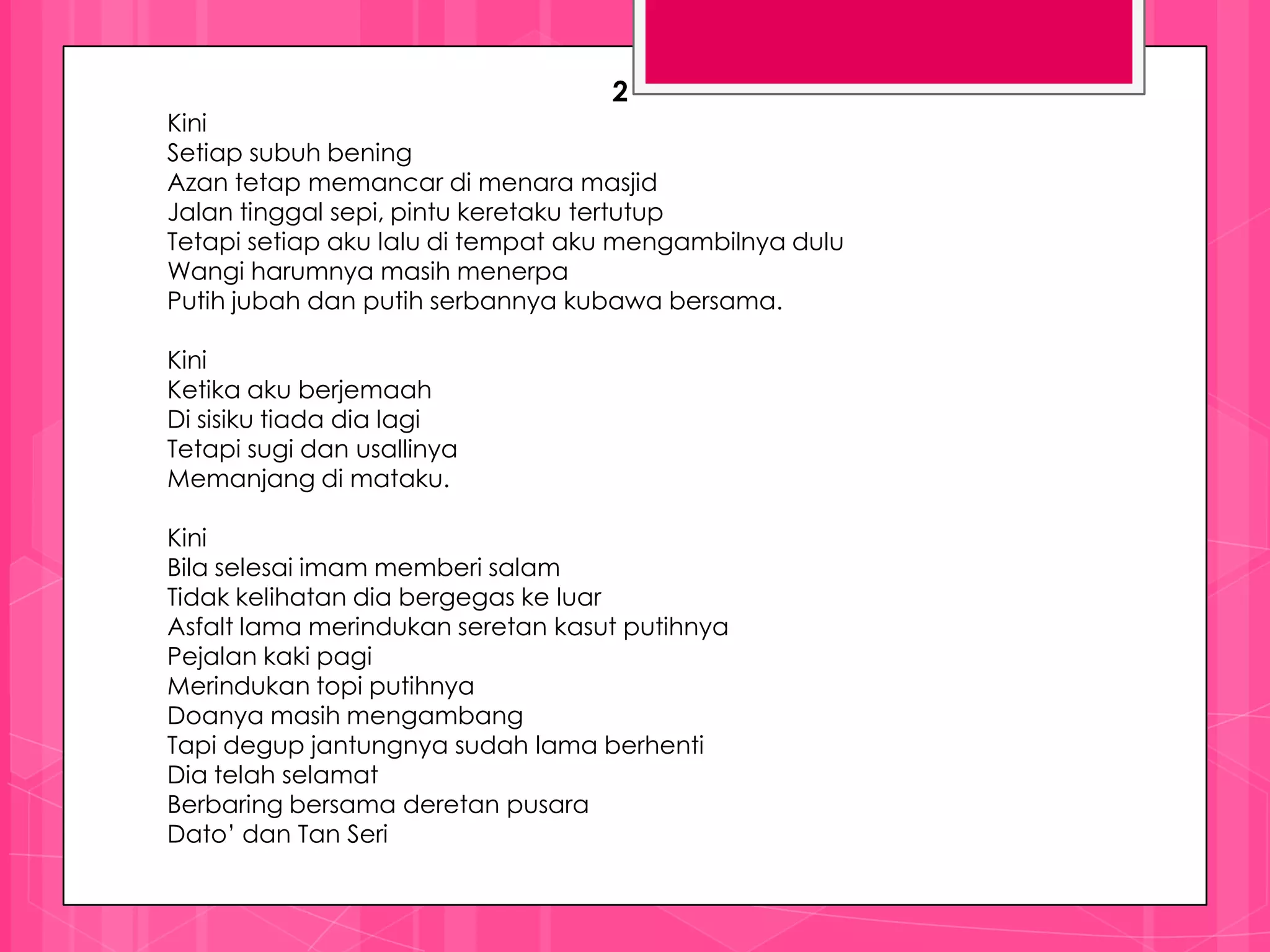 Kesusasteraan Melayu Komunikatif- Sajak Pahlawan Ialah Dia | PPTX