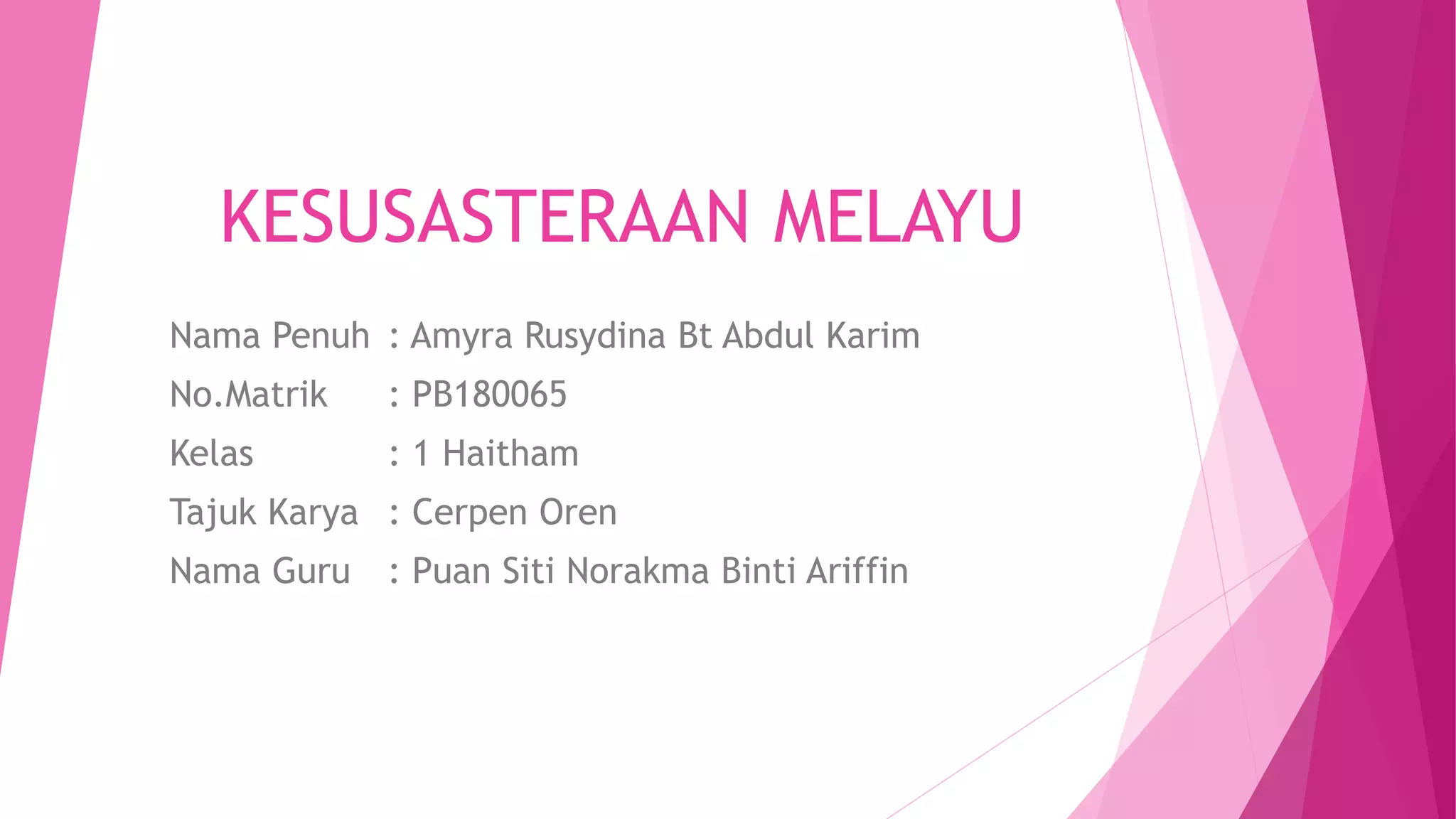 Kesusasteraan Melayu | PPTX