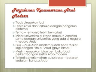 Kesusastraan arab modern | PPTX