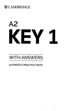 Ket 2020 a2 key 1 authentic practice tests | PDF