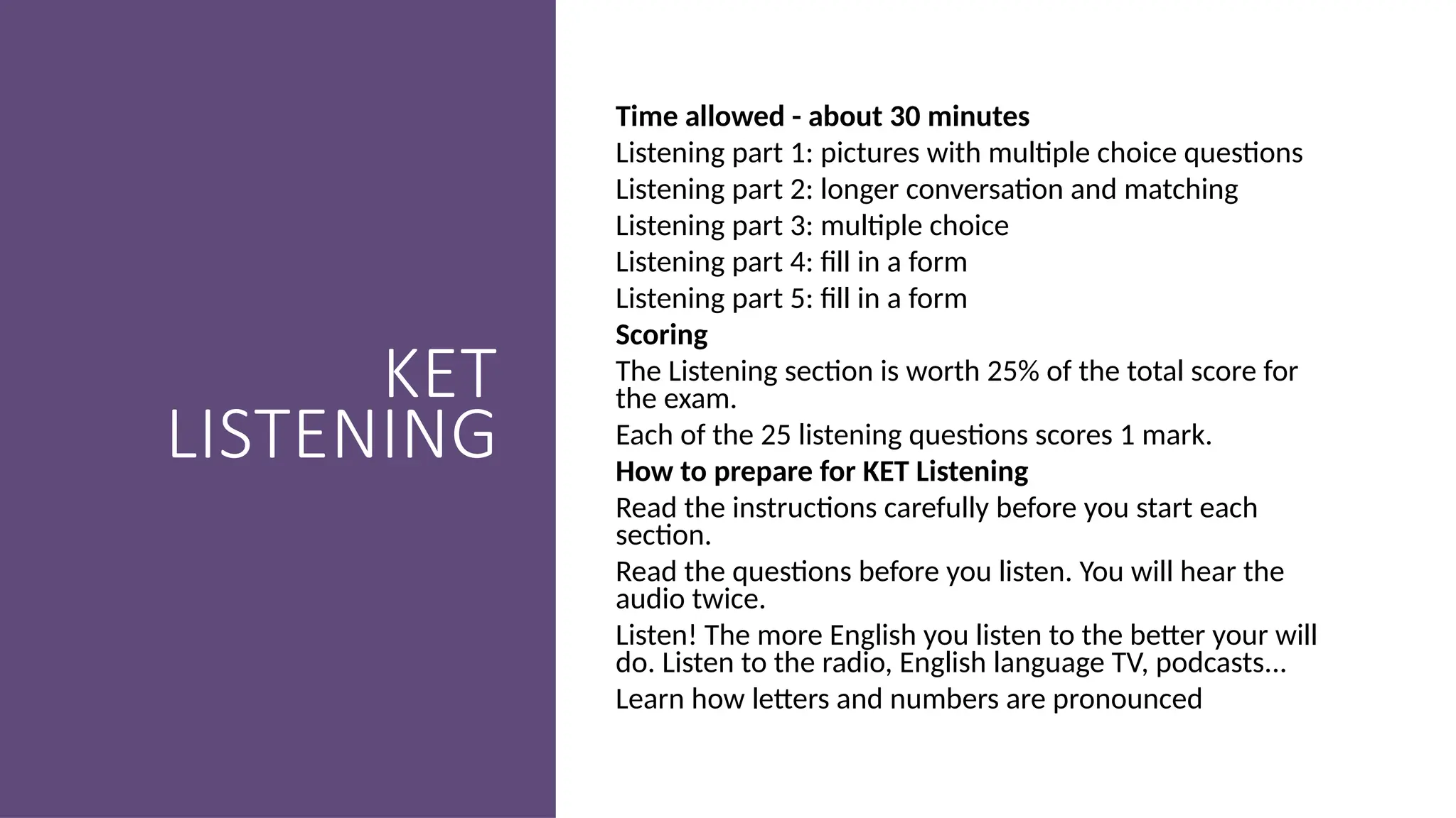 KET 3 - Test 3 - Listening powerpoint.pptx