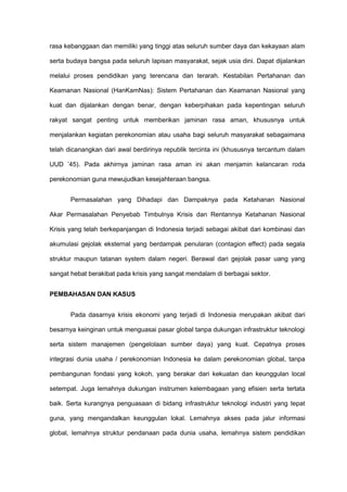 Ketahanan nasional di bidang pangan | PDF