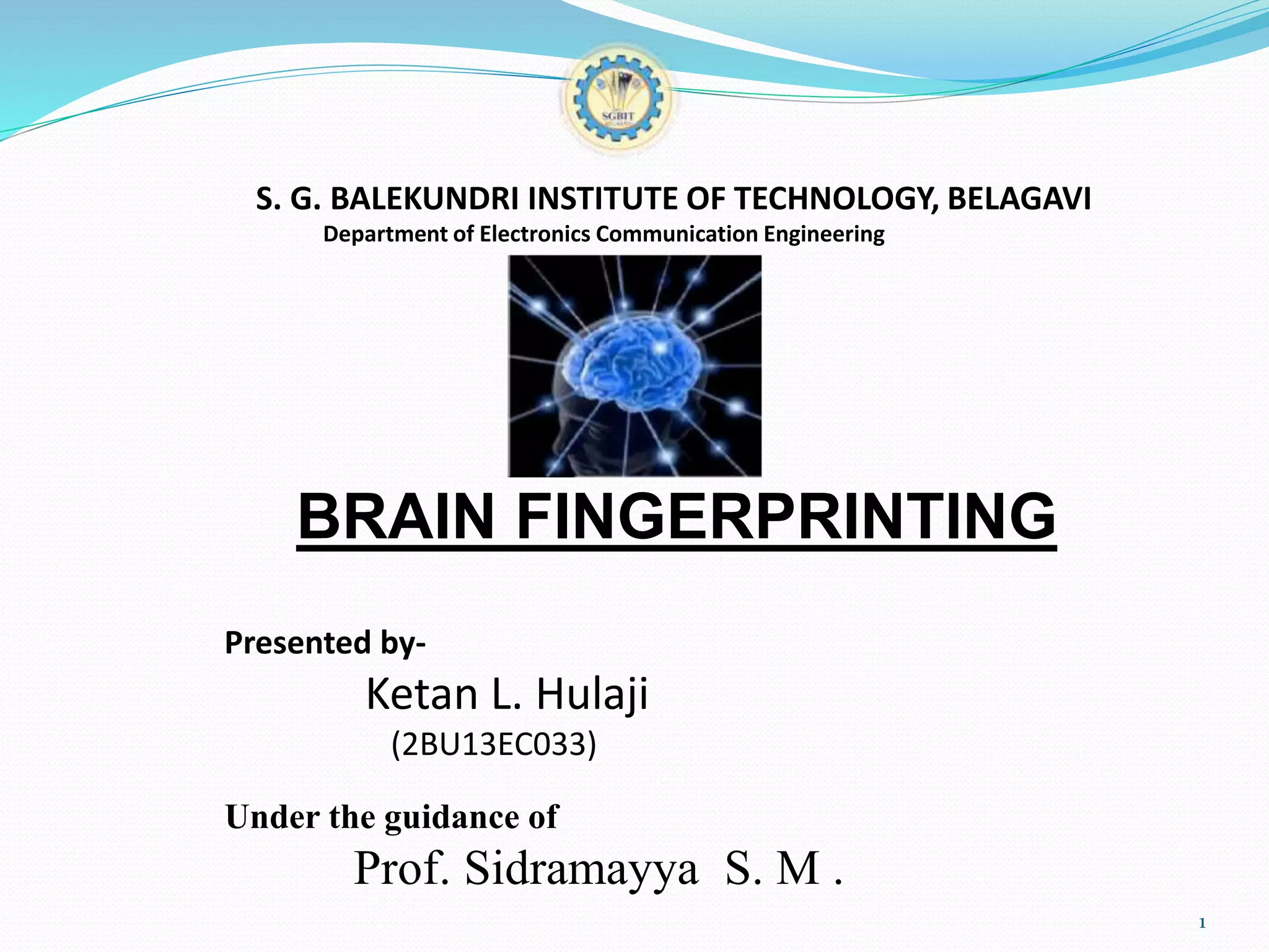 Brain Fingerprinting | PPT