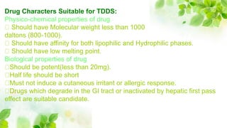 Transdermal Drug Delivery System | PPTX