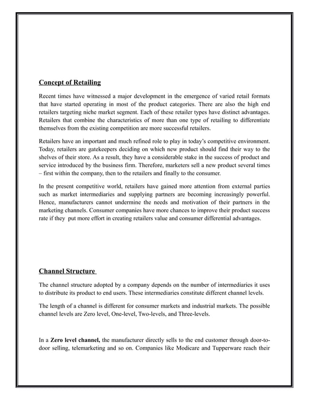 Ketan rathod mba | DOC | Retail Industry | Industries