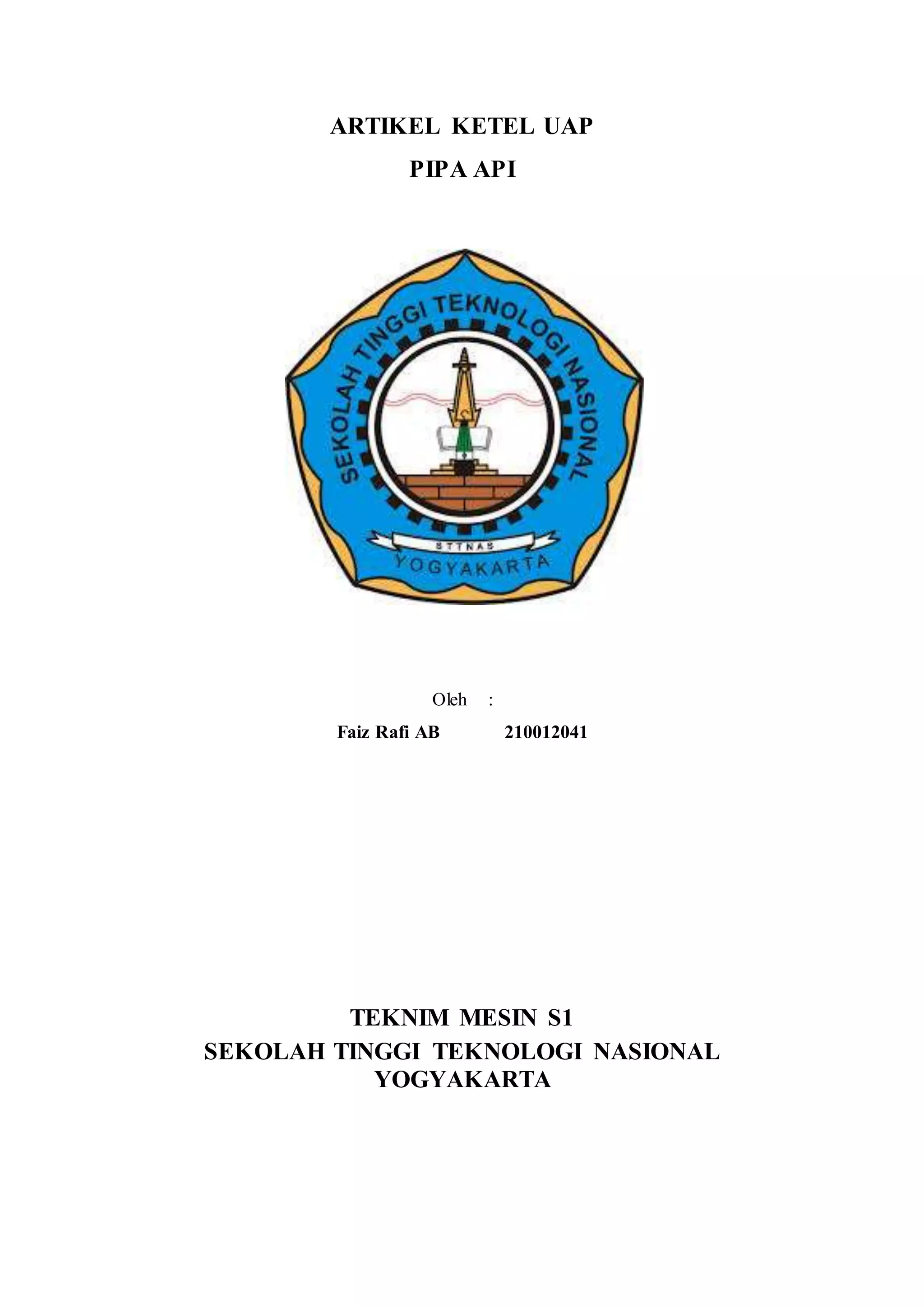 KETEL UAP Pipa-pipa Api | DOCX