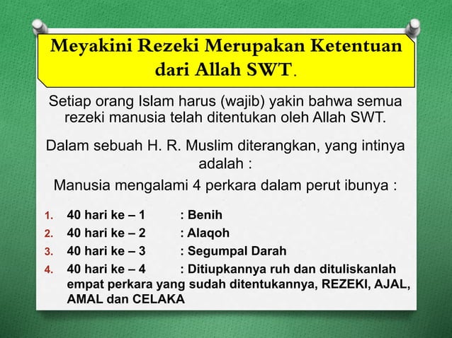 Ketentuan rizki dari allah swt 1 | PPTX