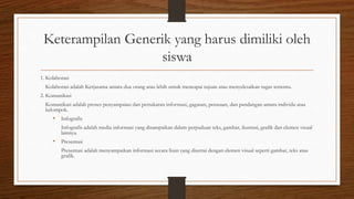 Informatika keterampilan generik fase e 10 | PPTX