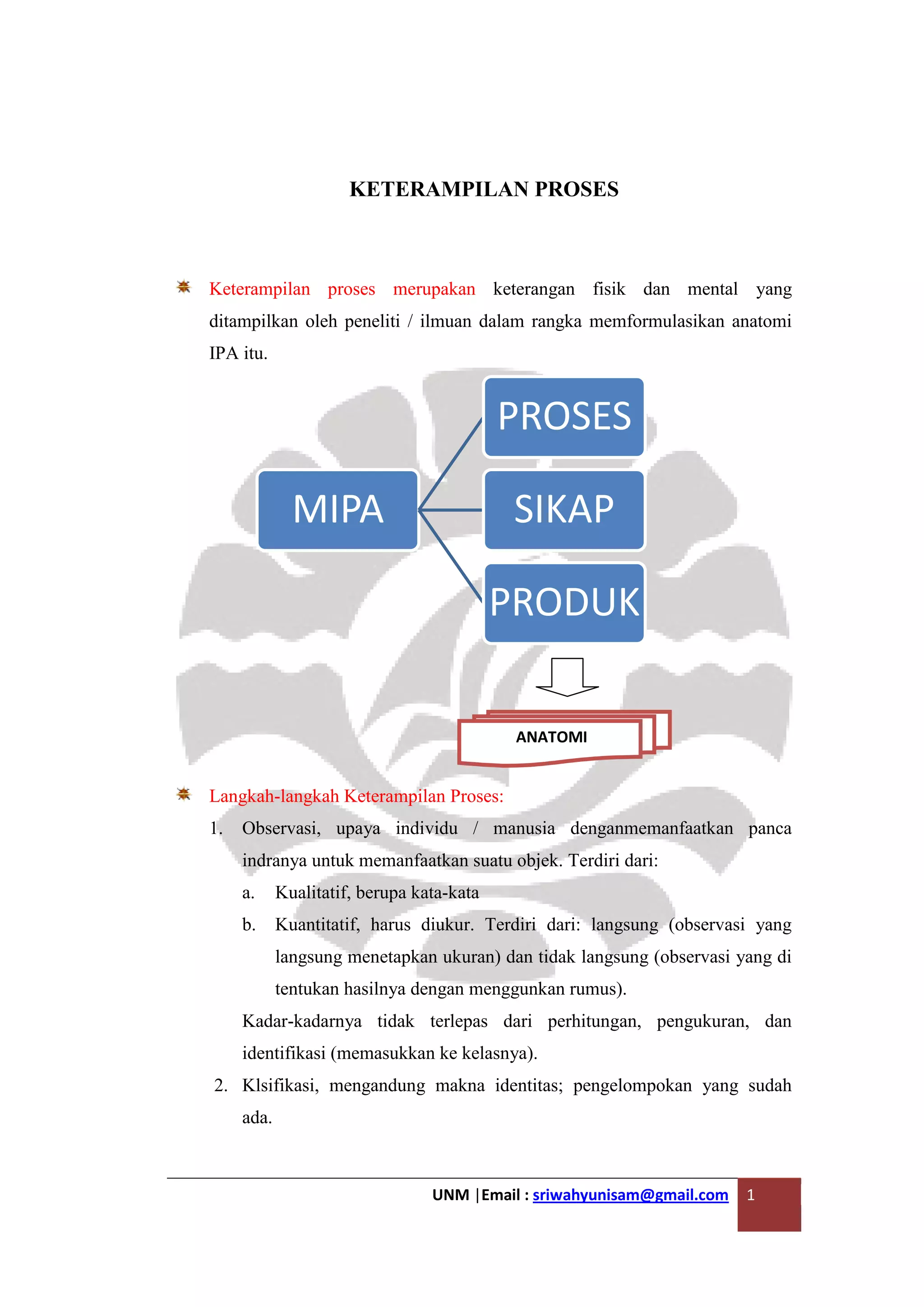 Keterampilan proses | PDF