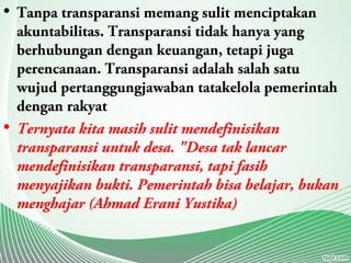Keterbukaan Informasi Publik - Desa | PPT