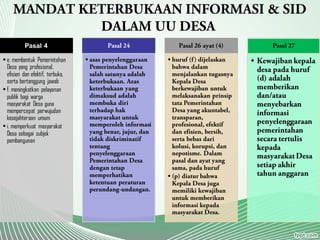 Keterbukaan Informasi Publik - Desa | PPT