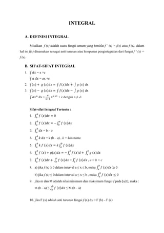 Keterkaitan antara fungsi, limit, kekontinuan, turunan, dan integral | PDF