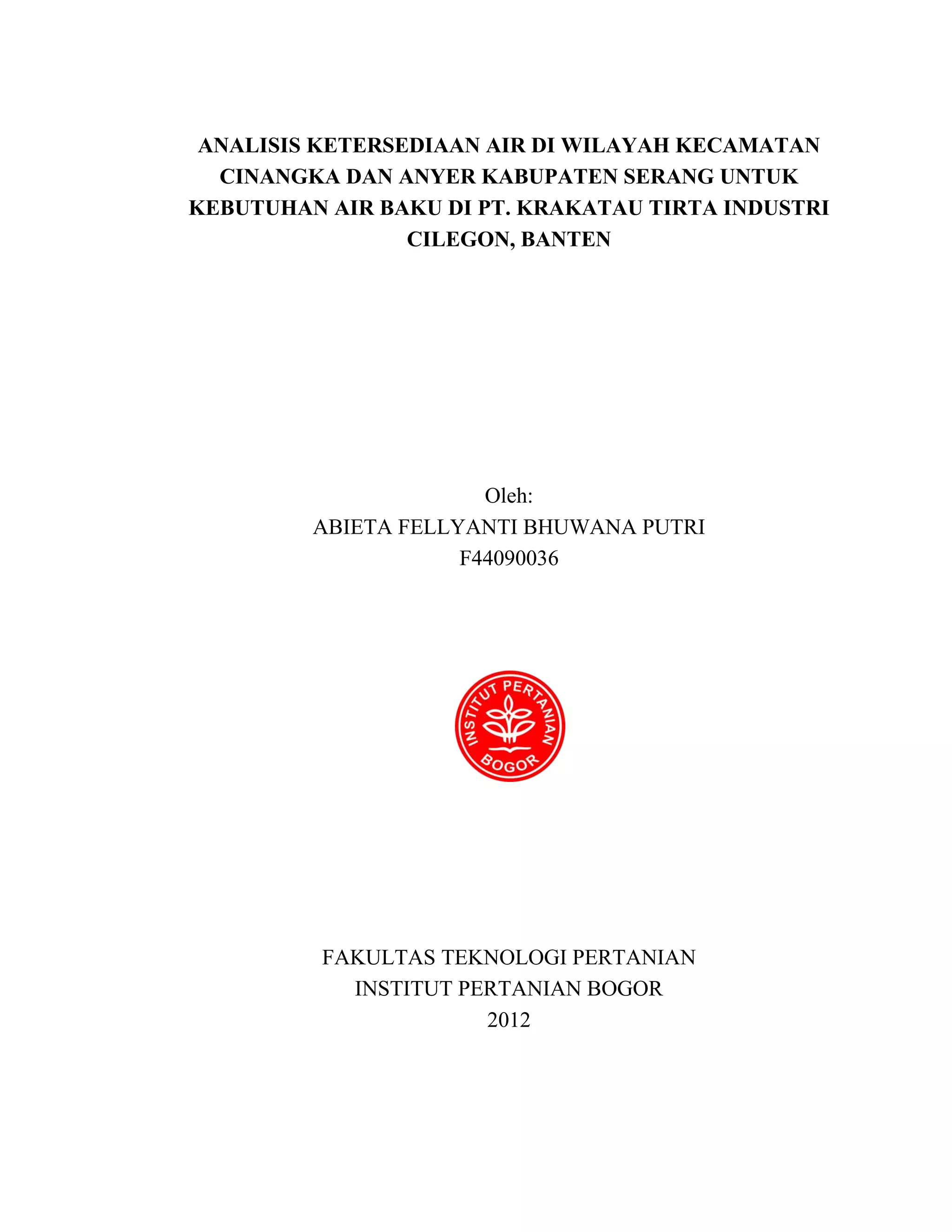 Ketersediaan air hec hms pl-abieta-fb_putri | PDF