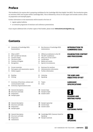 Ket Handbook Key English Test - Hand Book For Teachers | PDF