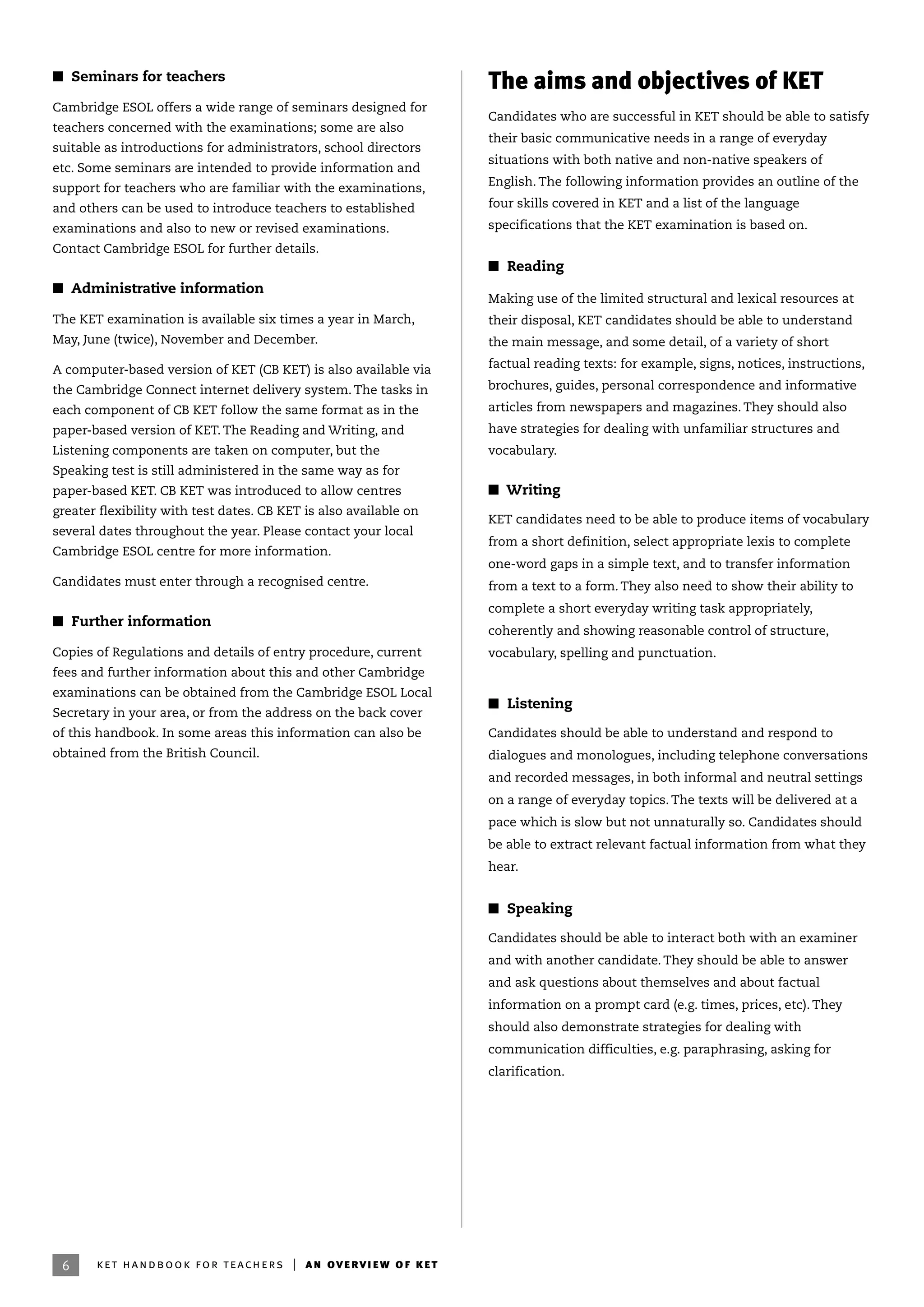 Ket handbook2007 | PDF