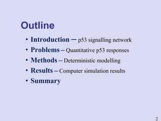 Mathematical modelling of p53 basal dynamics and DNA damage response | PPT