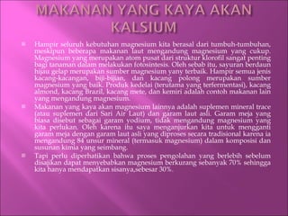 Ketidakseimbangan Magnesium | PPT