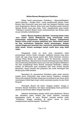 Ketika kresna menghormat gatotkaca | PDF