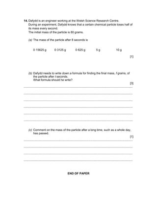 Mathematics numeracy unit 1 higher question paper | PDF