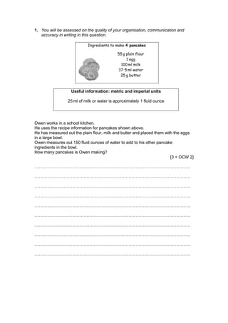 Mathematics numeracy unit 1 higher question paper | PDF