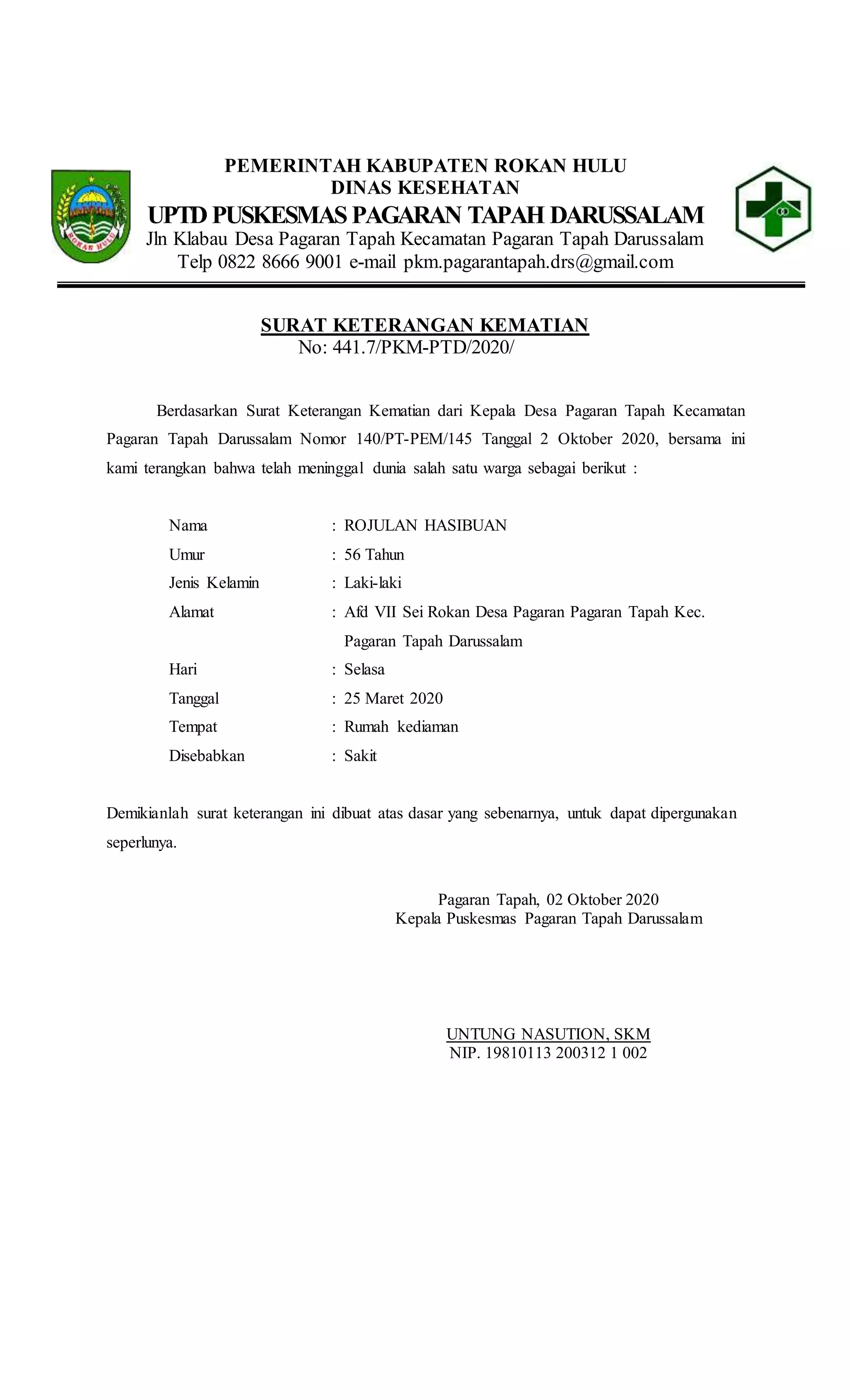 Ket kematian 2020 | DOC