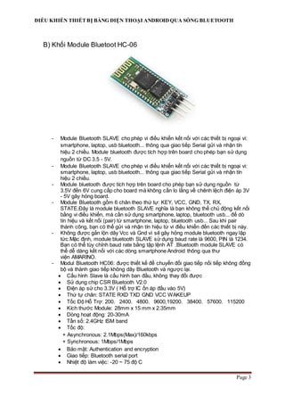 Điều khiển thiết bị điện tử bằng Android thông qua Bluetooth, 9đ | DOCX