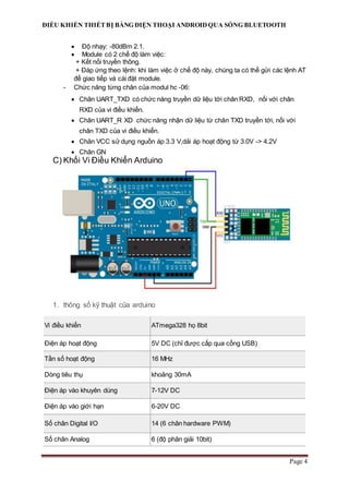 Điều khiển thiết bị điện tử bằng Android thông qua Bluetooth, 9đ | DOCX