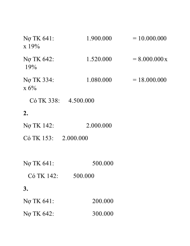 Bài tập định khoản : kế toán doanh thu, thu nhập khác, chi phí và xác định kết quả kinh doanh | DOCX
