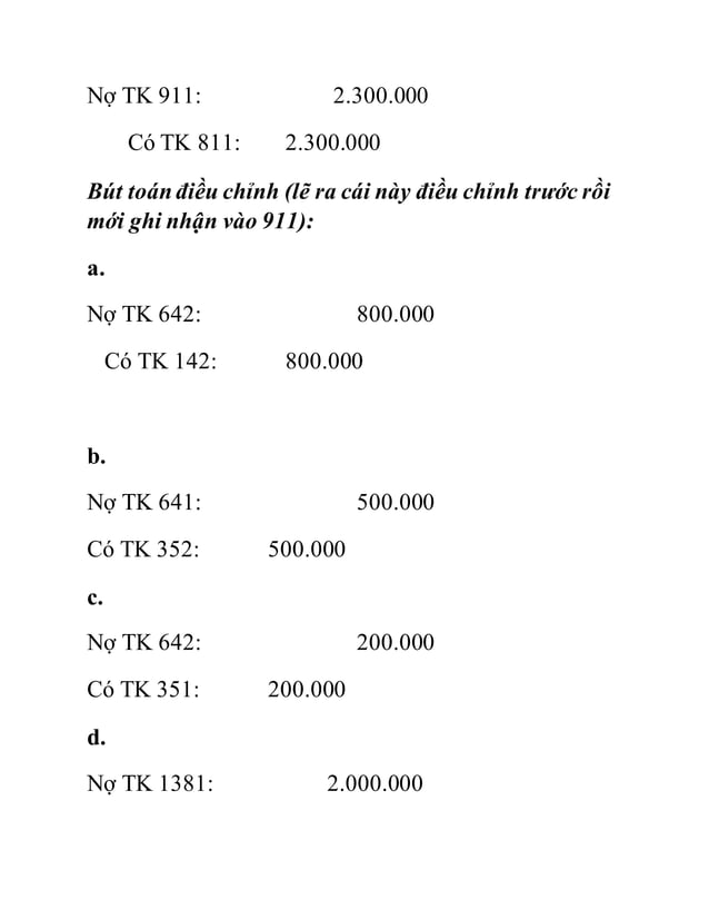Bài tập định khoản : kế toán doanh thu, thu nhập khác, chi phí và xác định kết quả kinh doanh | DOCX