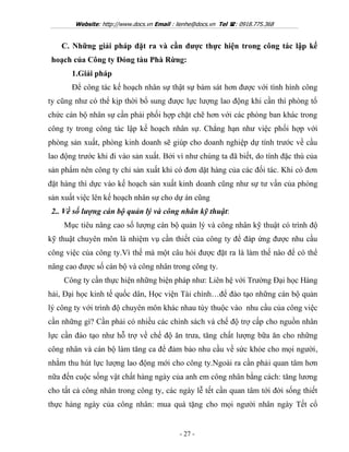 Tìm hiểu công tác lập kế hoạch nhân sự của công ty đóng tàu Phà Rừng | DOC