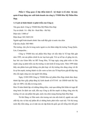 Tổ chức bộ máy kế toán và hệ thống kế toán tại Công ty TNHH Hóa Mỹ Phẩm Hòa Hợp | DOC