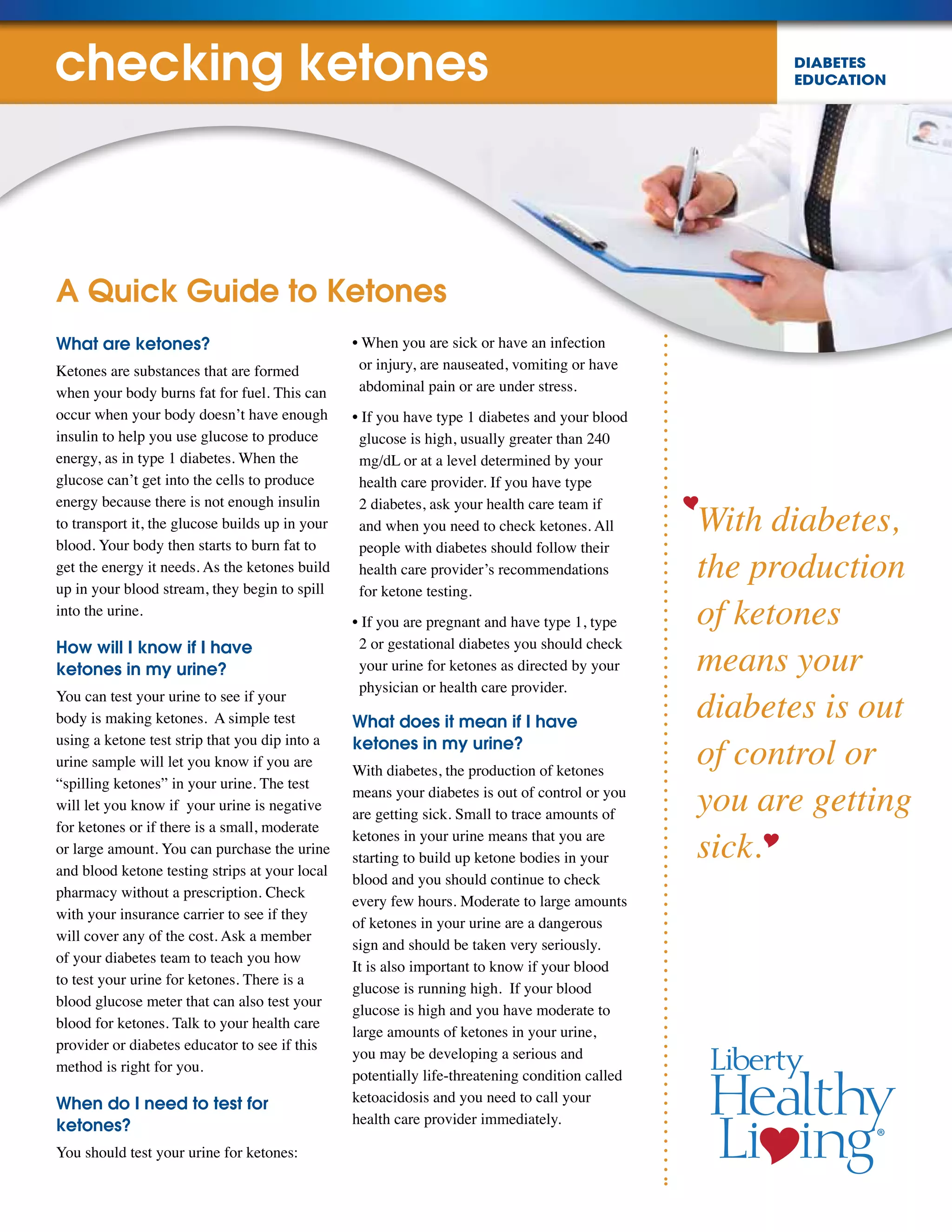 Checking Ketones: A Quick Guide to Ketones | PDF | Endocrine and ...
