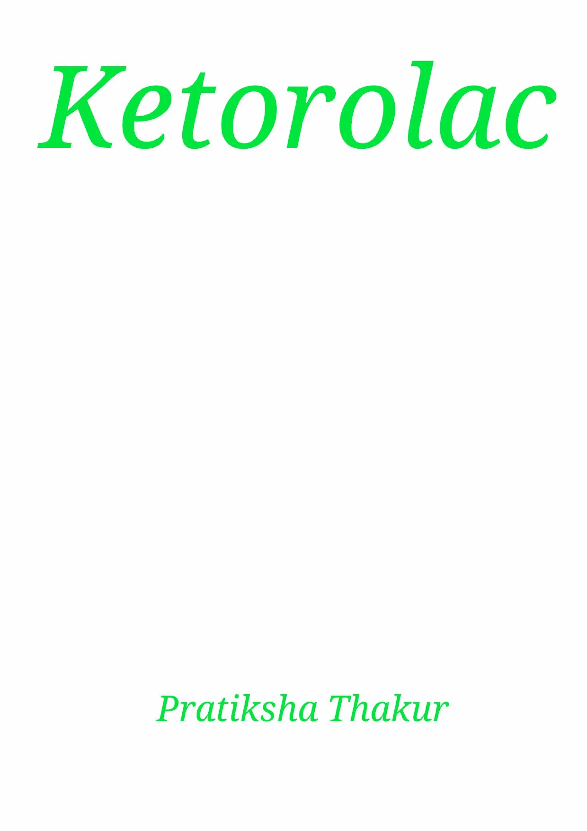 Ketorolac | PDF