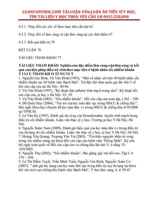 Ket qua cua lieu phap dieu tri som theo muc tieu o benh nhan soc nhiem ...