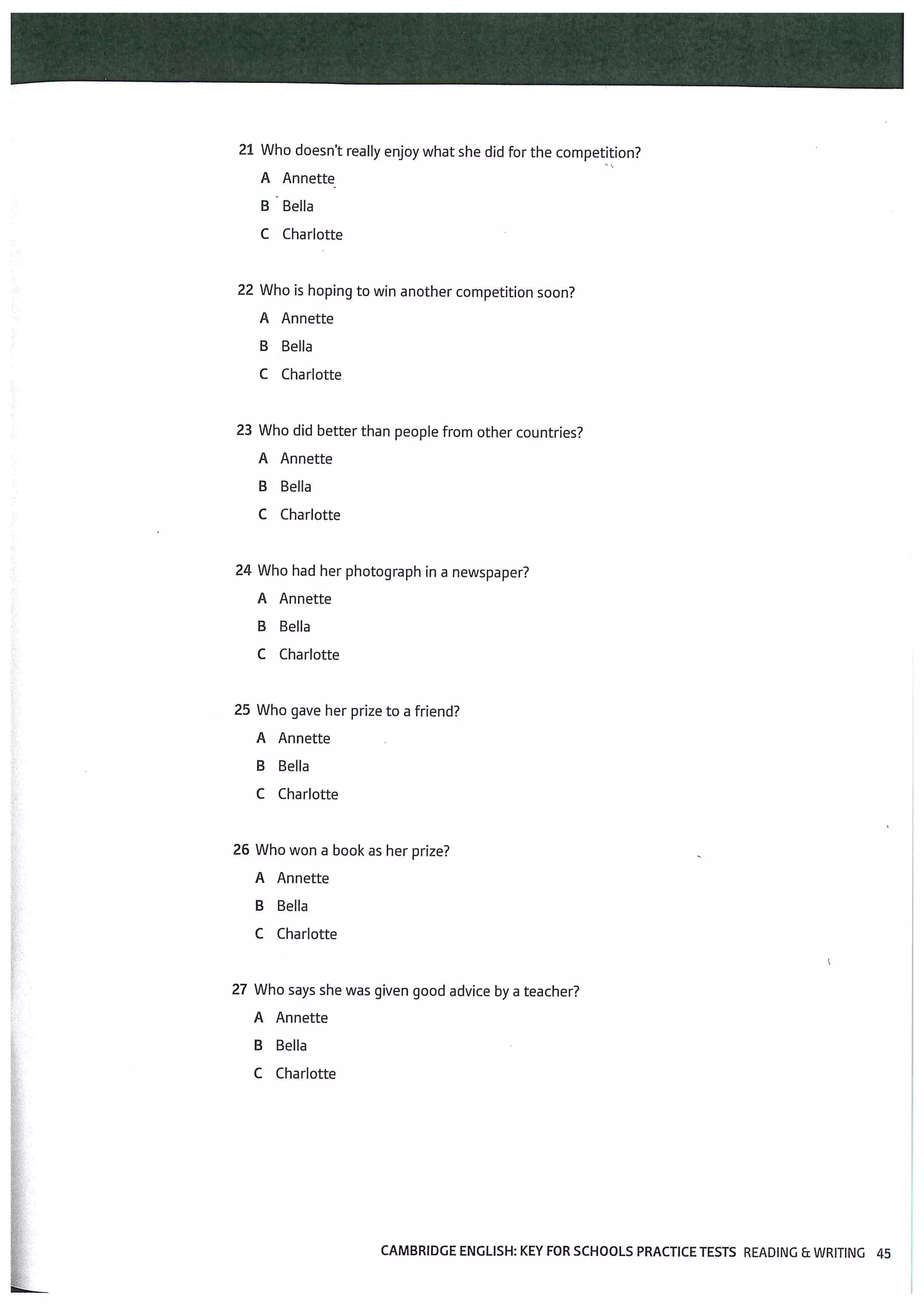 Ket readingwriting simulacro 1 | PDF