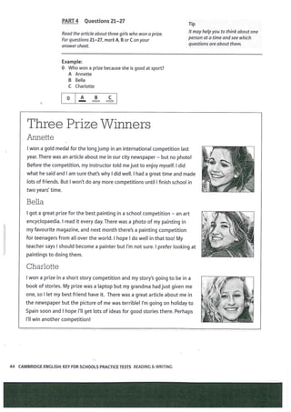 Ket readingwriting simulacro 1 | PDF