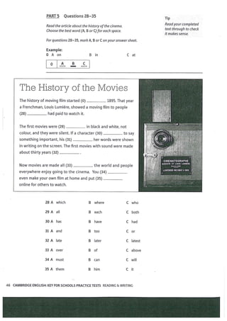 Ket readingwriting simulacro 1 | PDF
