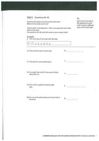 Ket readingwriting simulacro 1 | PDF