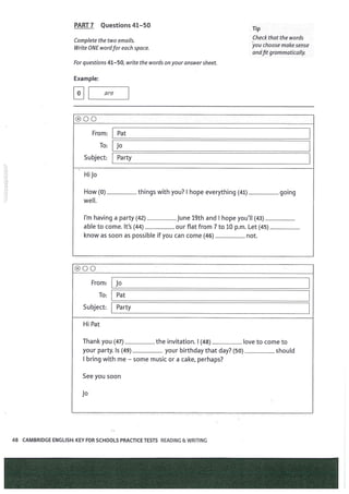Ket readingwriting simulacro 1 | PDF
